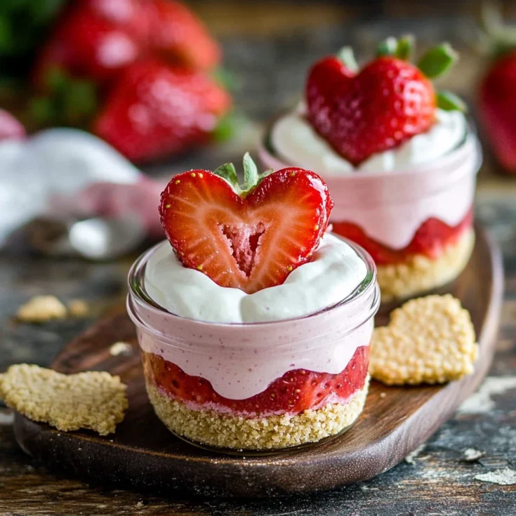 No-Bake Strawberry Cream Heart Cups – lily cooking